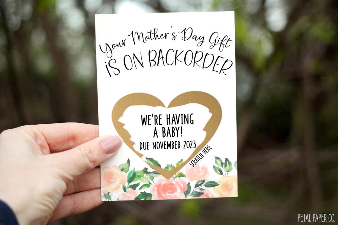Funny Mothers Day Pregnancy Announcement Scratch off Your Mother's Day ...
