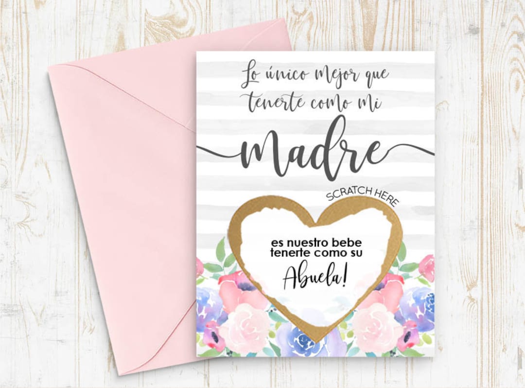 Spanish Pregnancy Announcement, Scratch off Card Pregnancy Reveal to ...