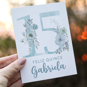 Quince Card, 15th Birthday Card, Quinceanera Birthday Card ...