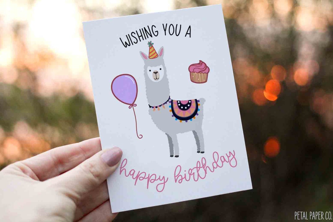 Llama Birthday Card, Birthday Card, Cute Llama Card, Card for Best ...