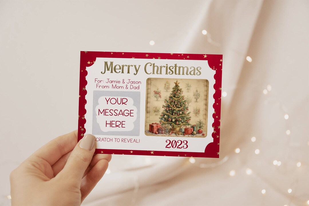 Custom Scratch off Christmas Ticket Card Personalized Scratch off ...