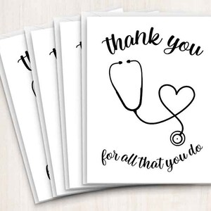 SET OF 4 Medical Appreciation Card for Nurses, Doctors, Emts, Medical ...
