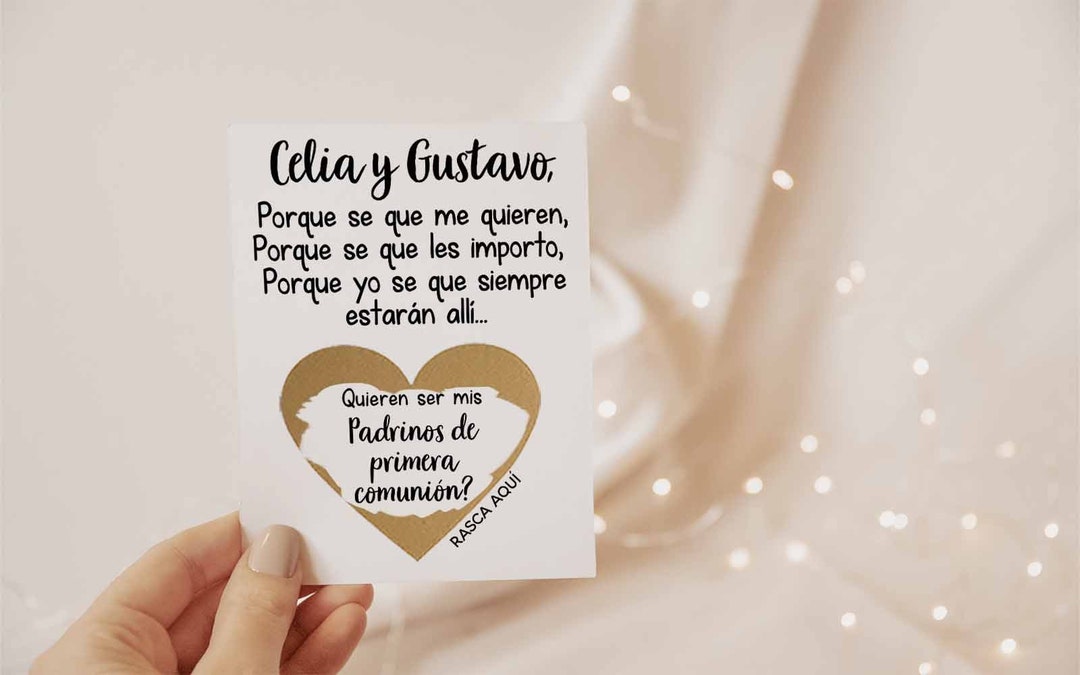 Buy Spanish Godparents PADRINOS De PRIMERA COMUNION Scratch off Card ...