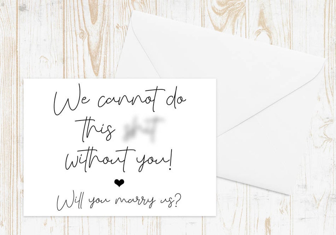 Funny Officiant Asking Card, Will You Marry Us Card, We Cannot Do This ...