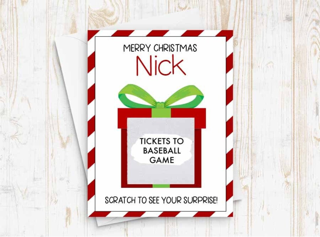 Custom Christmas Scratch off Card, Custom Christmas Scratch and Reveal ...
