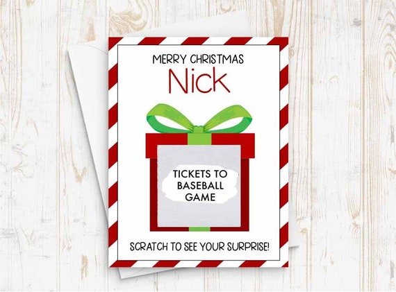 Custom Christmas Scratch off Card Custom Christmas Scratch - Etsy