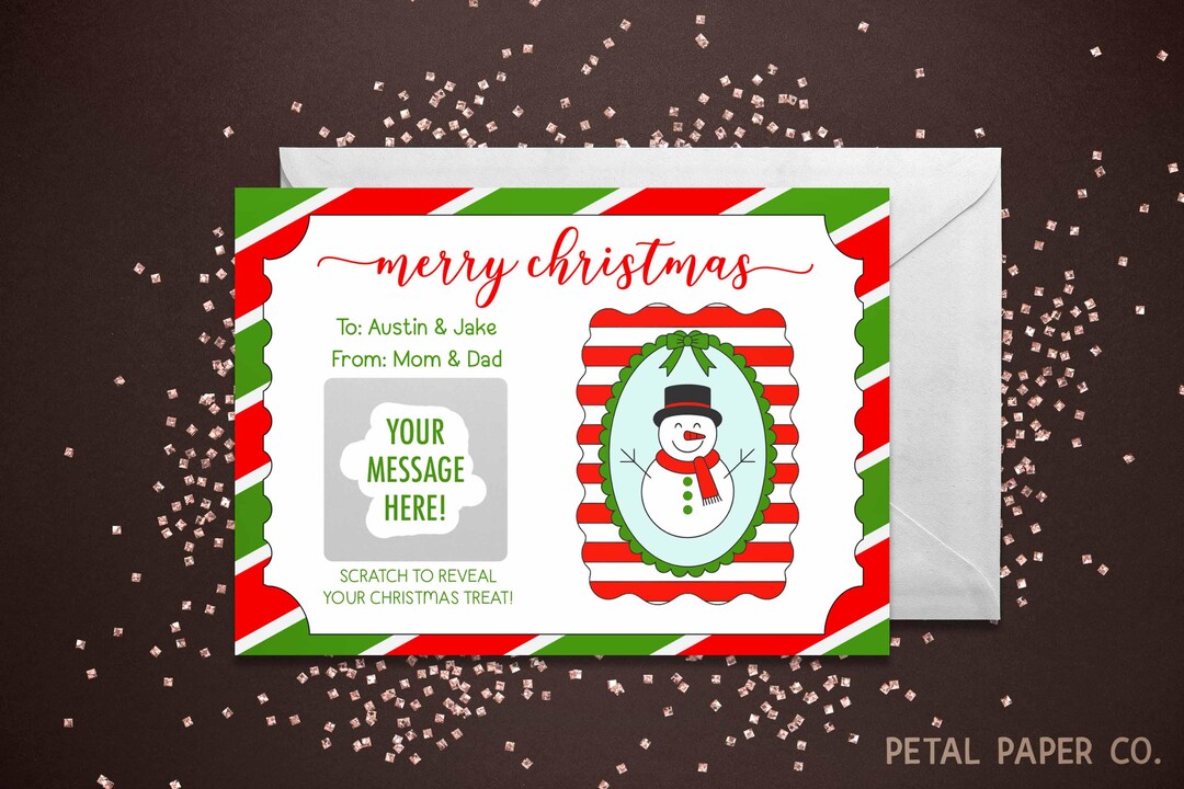 Christmas Scratch off Card, Personalized Scratch off Ticket, Surprise ...
