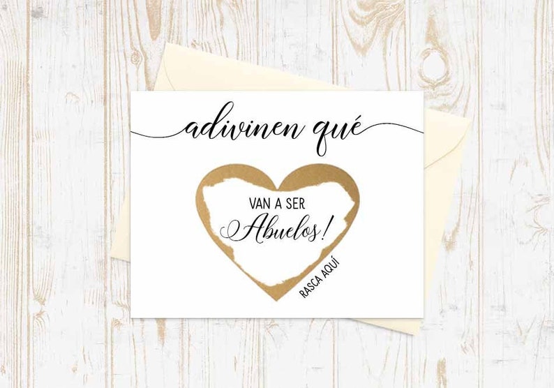 Scratch off Adivinen Que, Van a Ser Abuelos! Card - Spanish Pregnancy ...