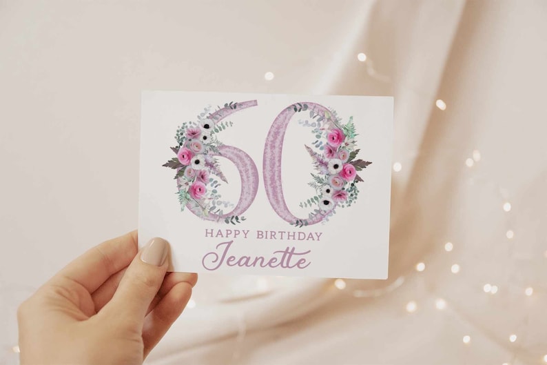 60th Birthday Card Friend Birthday Card Personalized With - Etsy