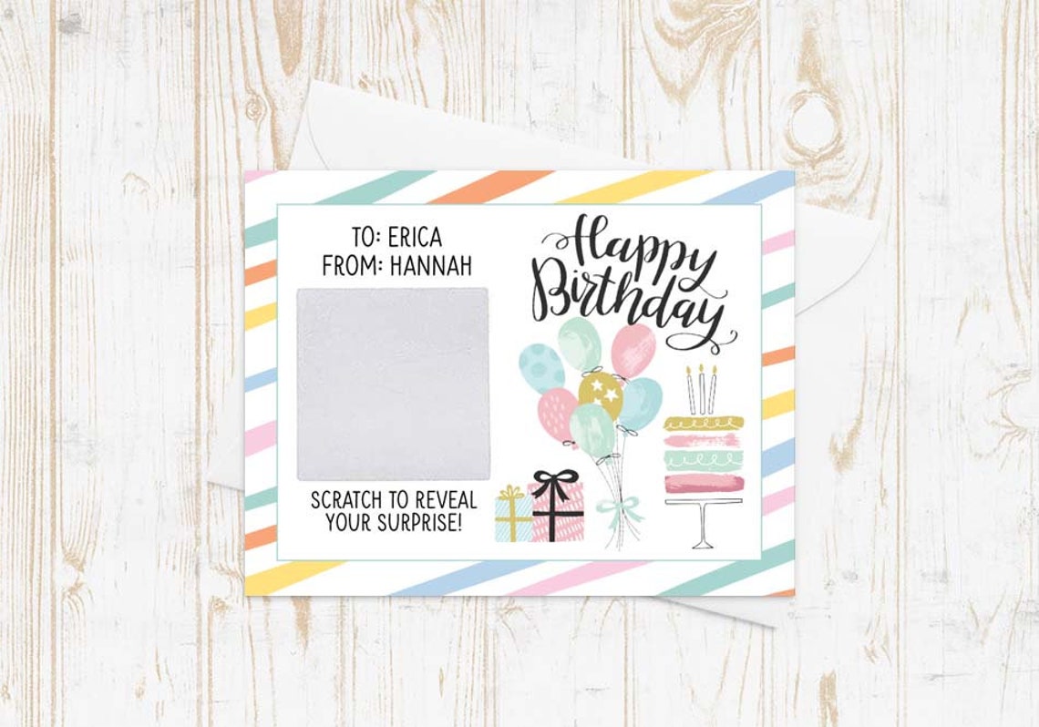 Custom Scratch off Birthday Card Personalized Gift Scratch off - Etsy
