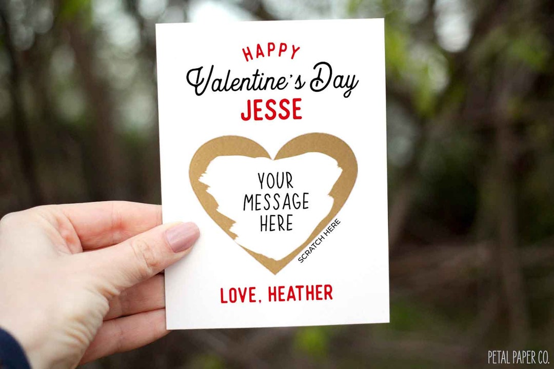 Custom Valentines Day Scratch off Card, Personalized Valentines Day ...