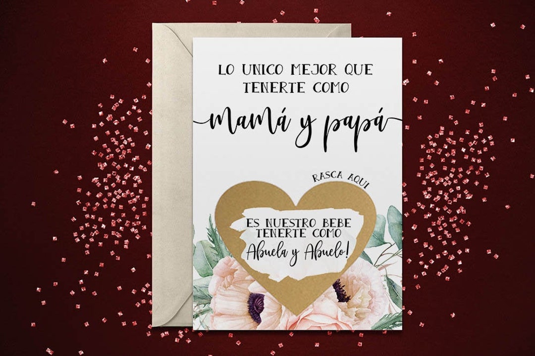Spanish Pregnancy Announcement, Scratch off Card Pregnancy Reveal to ...