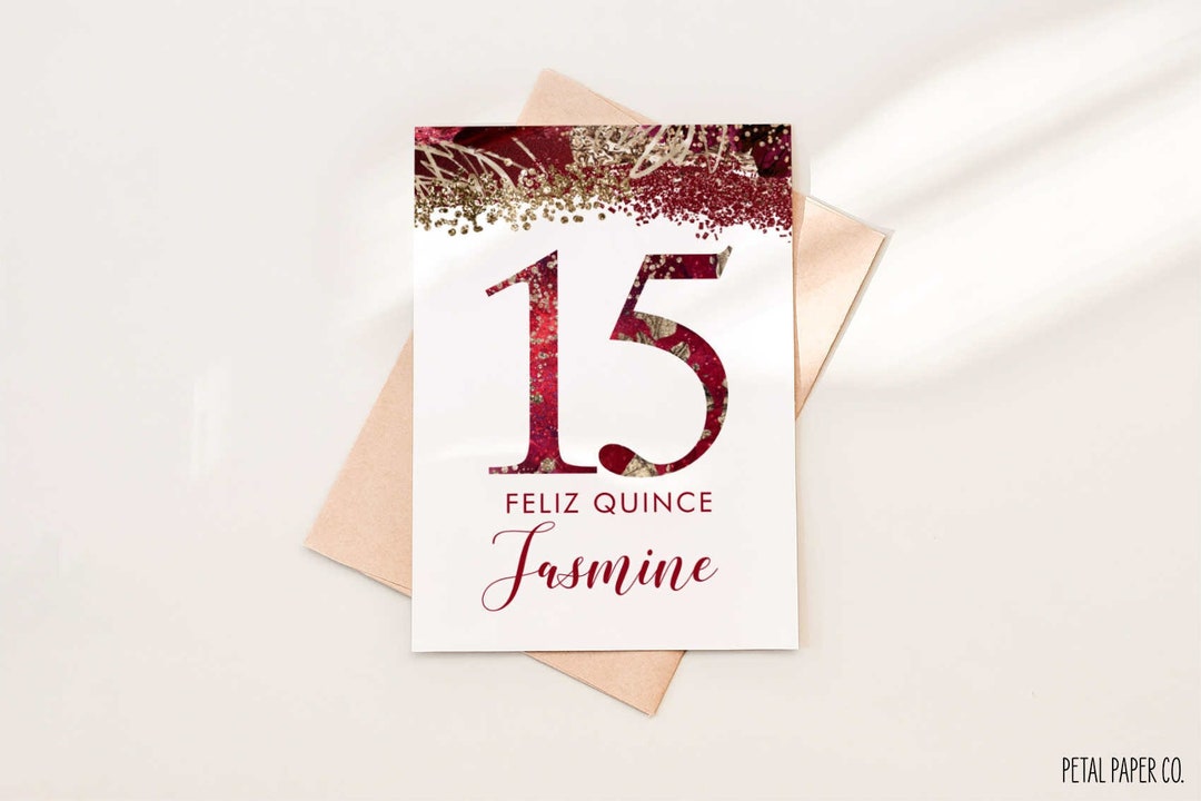 Quince Card, 15th Birthday Card, Quinceanera Birthday Card ...