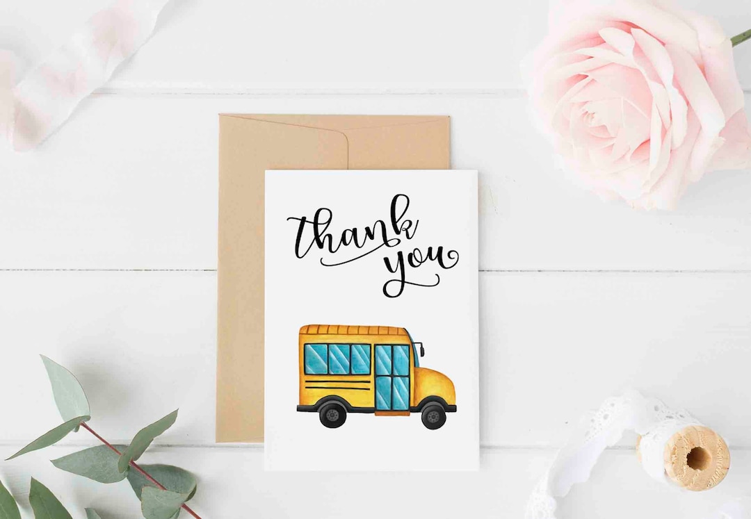 School Bus Driver Thank You Card, Bus Driver Card, Bus Driver Thank You ...