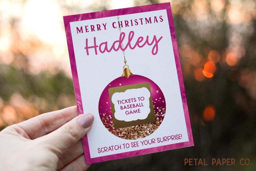 Christmas Scratch off Card, Custom Christmas Scratch and Reveal Card ...