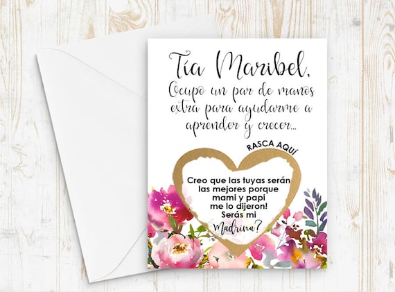 Spanish Godmother Madrina Proposal Scratch off Card Madrina - Etsy Denmark
