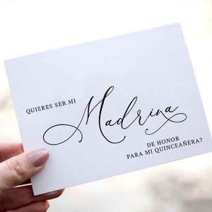 MADRINA DE HONOR Quinceanera Proposal Card - Madrina De Honor Card ...