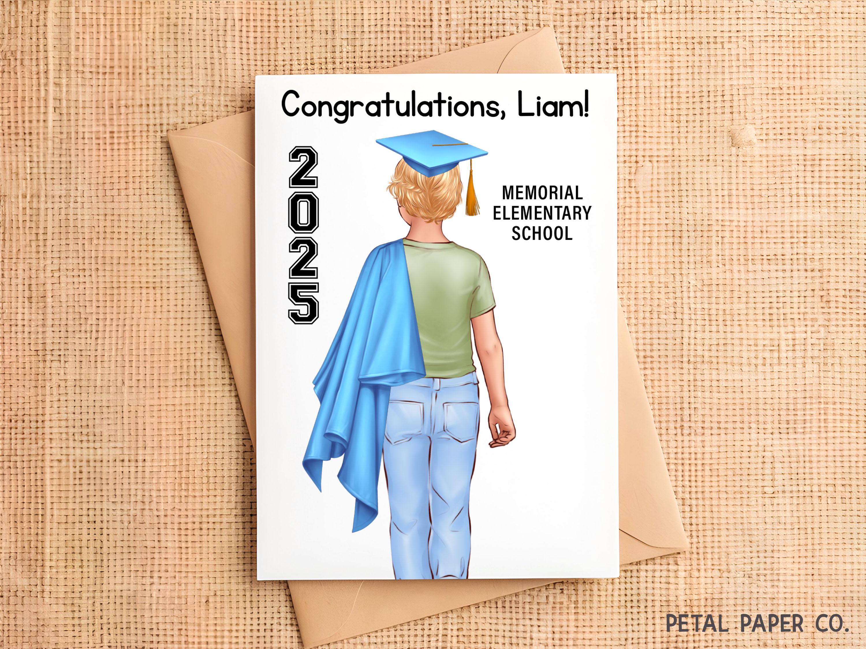 Elementary Graduation Card, Congratulations Card, 6th Grade Graduation ...