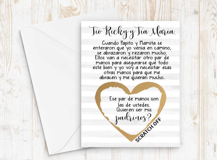 Spanish Godparents Padrinos Proposal Scratch off Card - Etsy