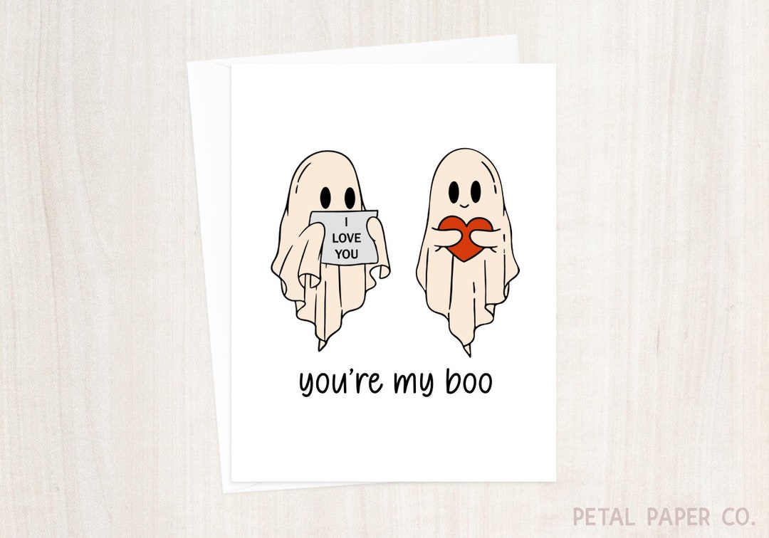 You're My Boo Card, Love Card, Halloween Valentine Card, Sweet Card ...