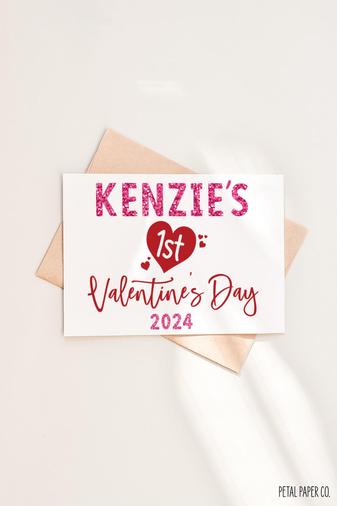 First Valentine's Day Baby Card, PERSONALIZED Valentines Card, Baby's ...