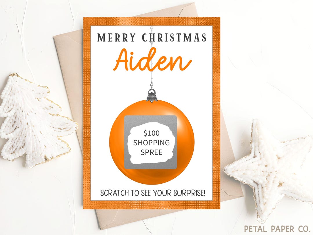 Christmas Scratch off Card, Custom Christmas Scratch and Reveal Card ...