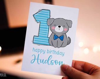 Dog 1st Birthday Card - Etsy