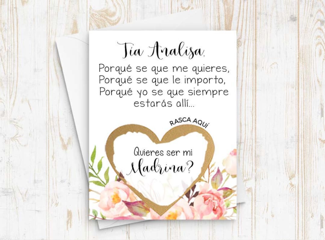 Spanish Godmother Madrina Proposal Scratch off Card - Madrina Card ...