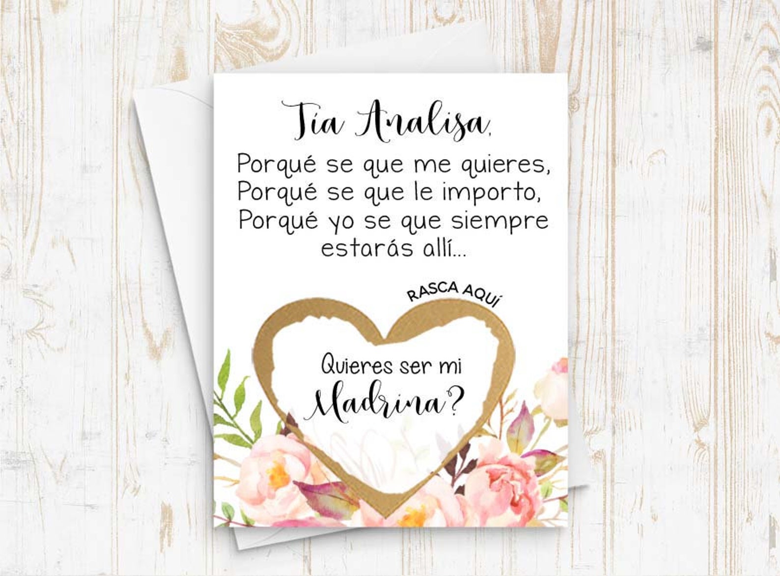 Spanish Godmother Madrina Proposal Scratch off Card Madrina - Etsy