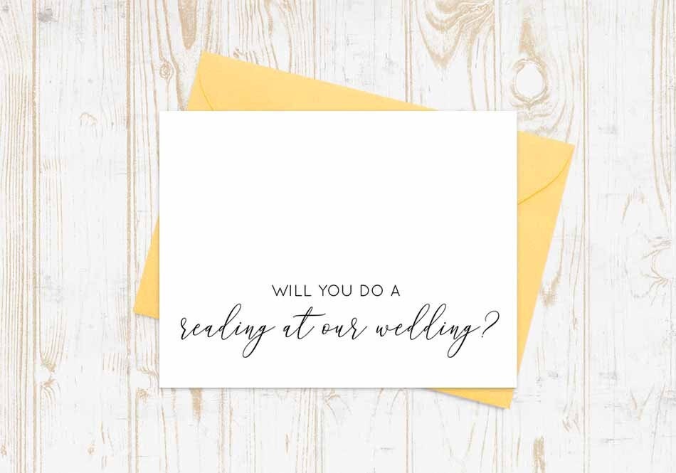 Will You Do A Reading at Our Wedding Wedding Reader Card | Etsy