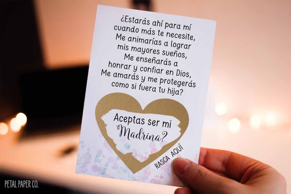 SPANISH Godmother Proposal Scratch off Card Madrina Card - Etsy