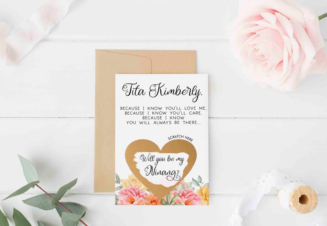 Buy Will You Be My Ninang Scratch off Card, Ninang Card, Will You Be My ...