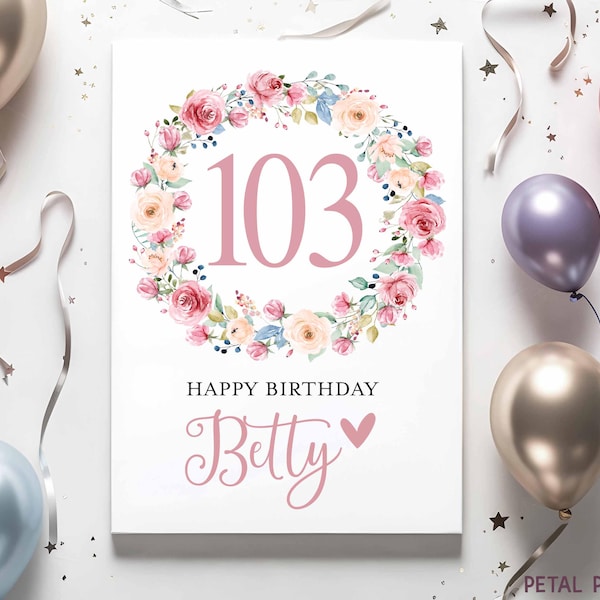 103 Birthday Card - Etsy