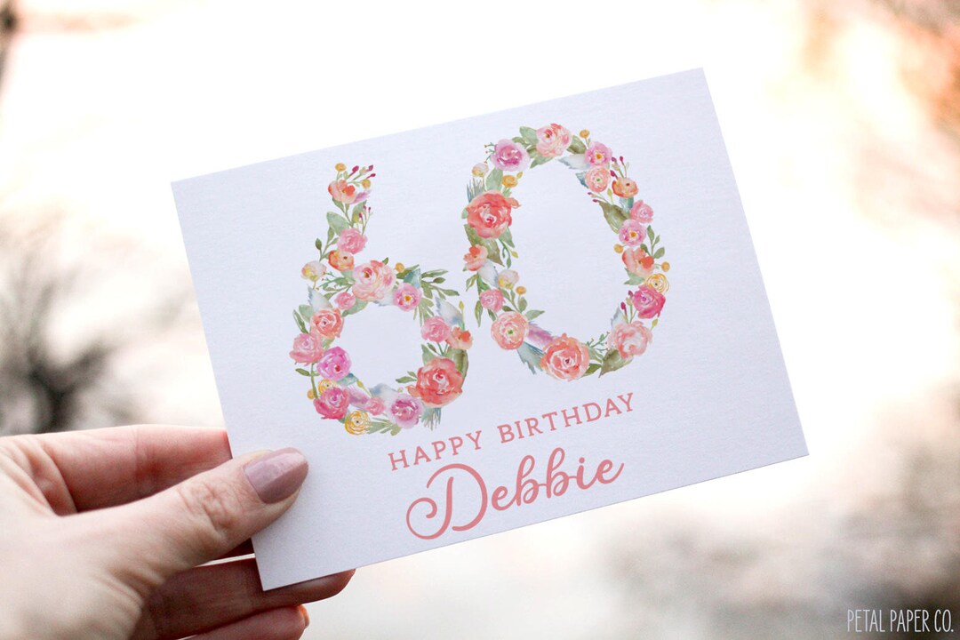 60th Birthday Card, Friend Birthday Card, Personalized With Name, 60th ...