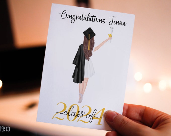 Personalized Graduation Card, Class of 2021 With Kraft Envelope, Custom ...