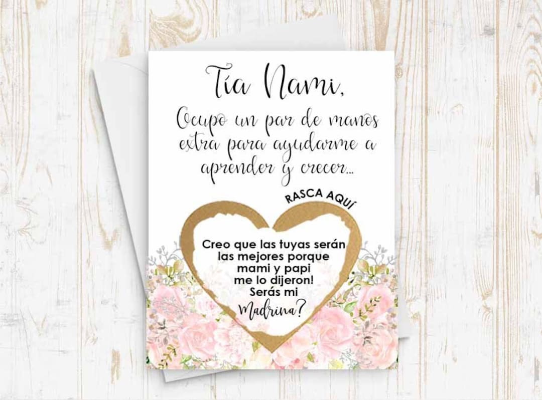 Spanish Godmother Madrina Proposal Scratch off Card - Madrina Card ...