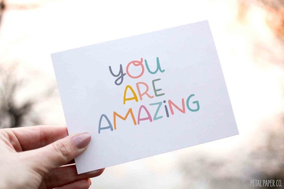 You Are Amazing Thank You Card Teacher Card Nurse Card | Etsy
