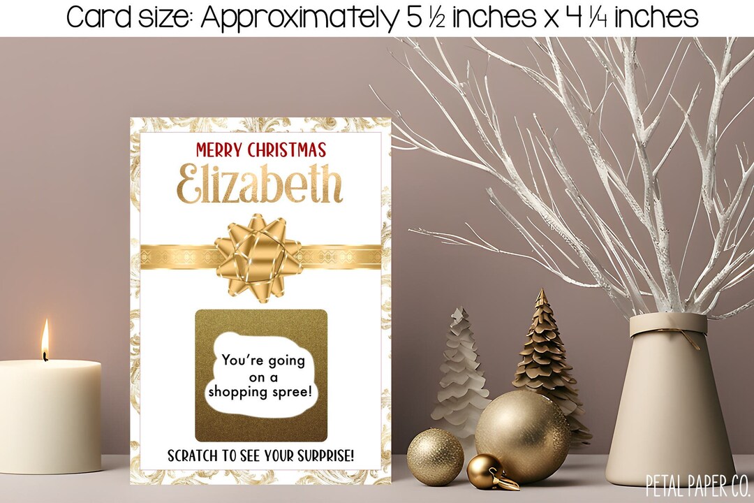 Custom Christmas Scratch off Card, Custom Christmas Scratch and Reveal ...