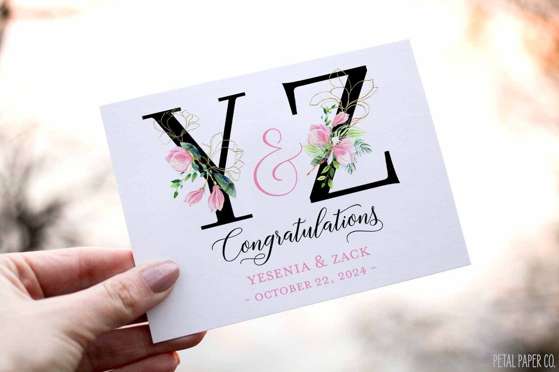 Wedding Congratulations Card Personalized Wedding Day Card - Etsy