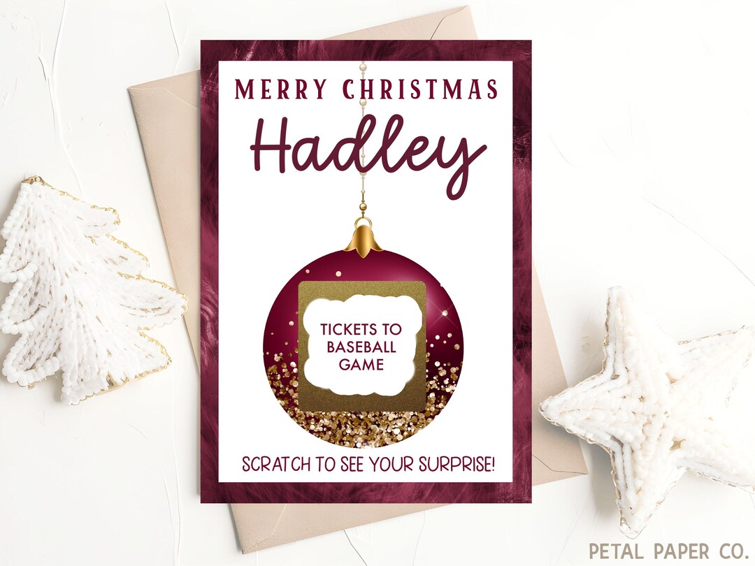 Christmas Scratch off Card, Custom Christmas Scratch and Reveal Card ...