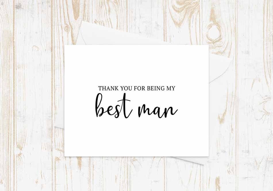 Thank You for Being My Best Man Card Best Man Thank You Card - Etsy