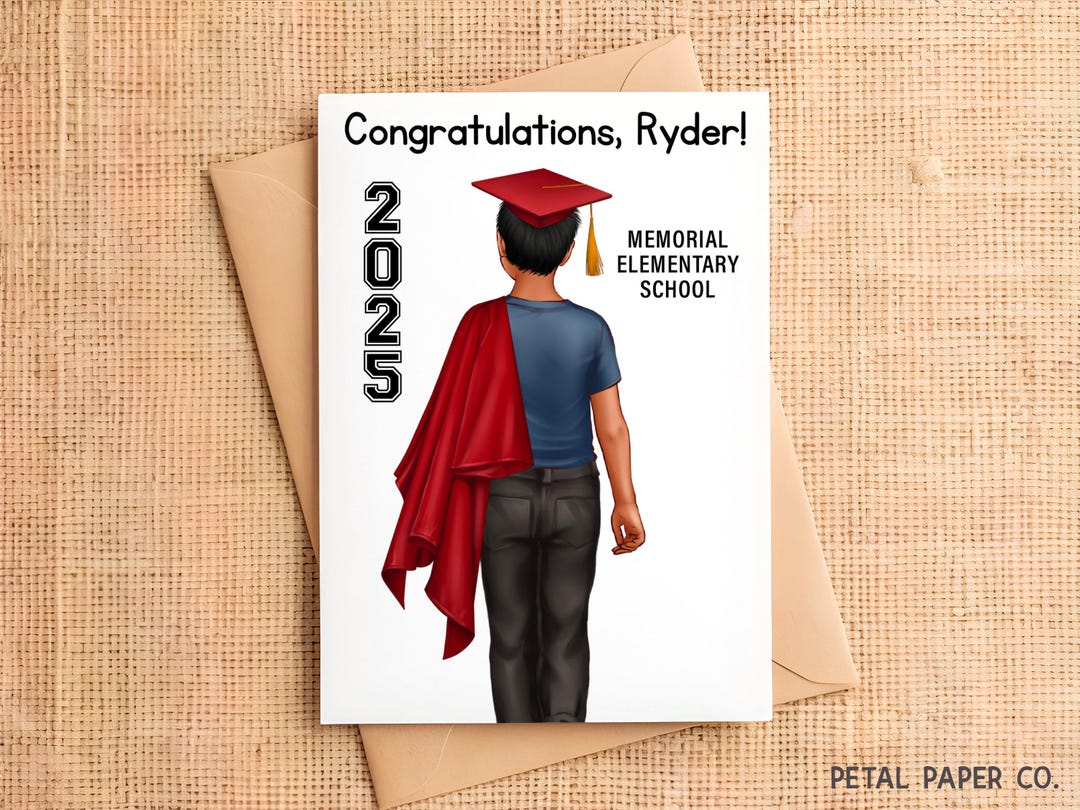 Elementary Graduation Card, Congratulations Card, 6th Grade Graduation ...