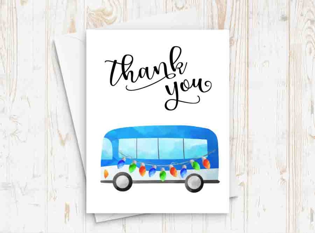 Bus Driver Christmas Card, City Bus Driver Card, Public Transportation ...