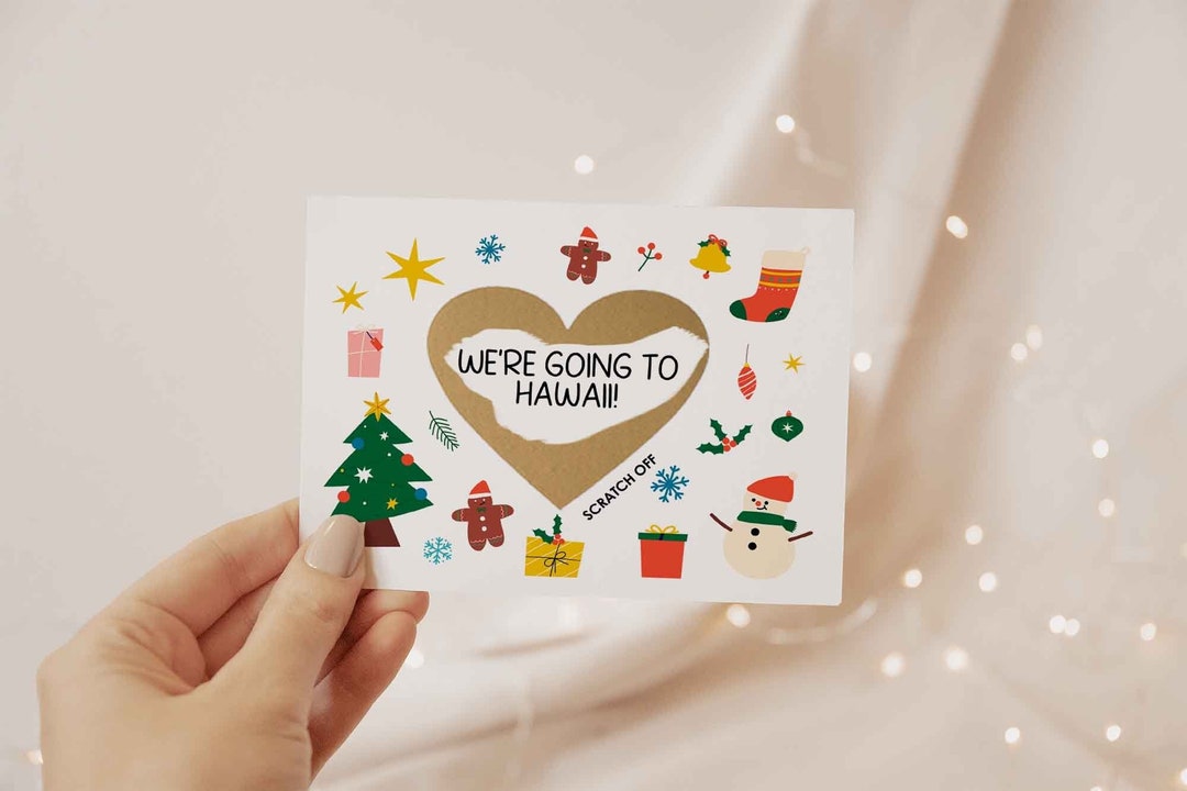Scratch off Christmas Card Personalized Scratch off Card, Surprise ...