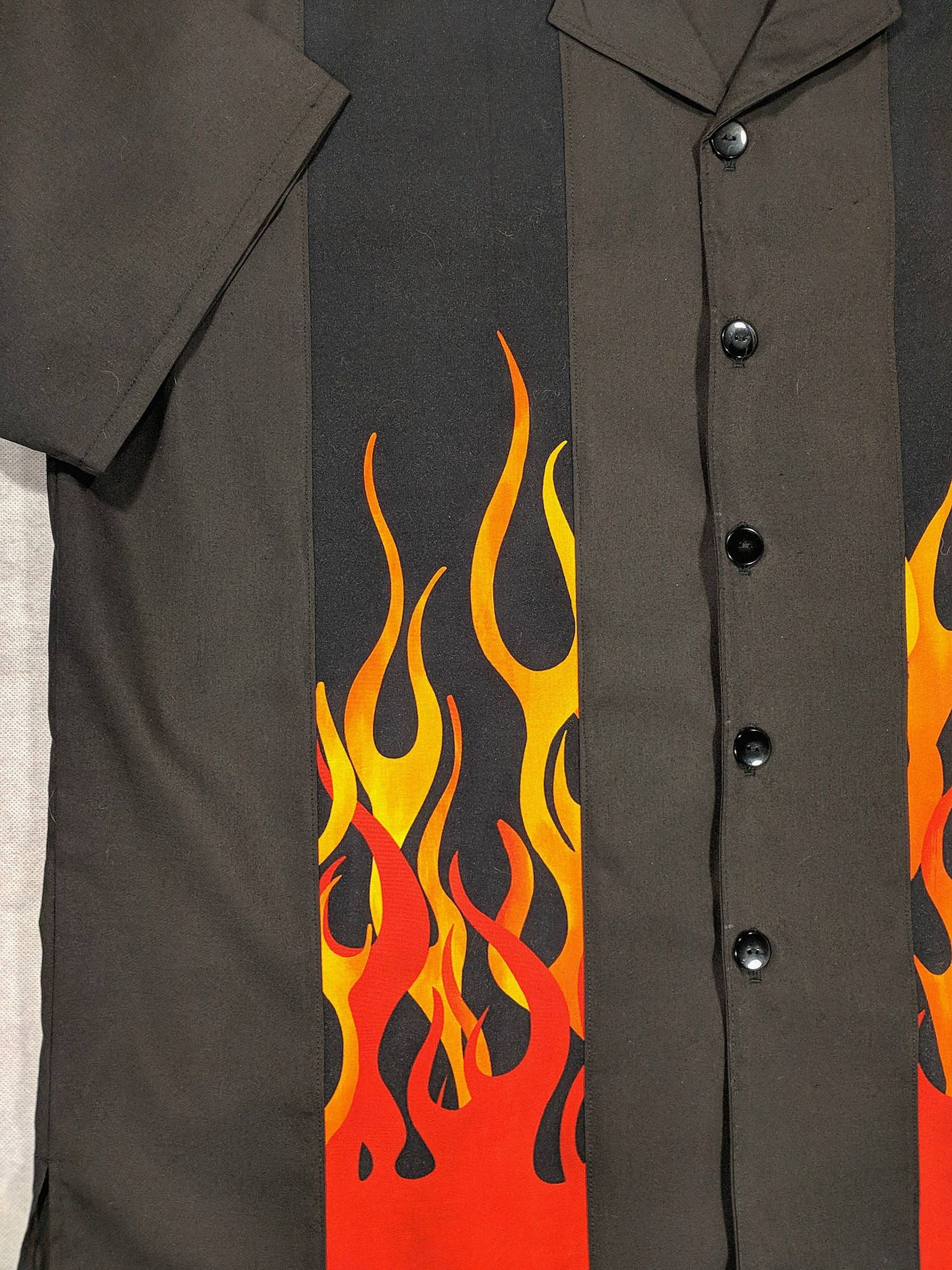 Flame Shirt Bowling Shirt Flames Fire Rockabilly Vintage - Etsy