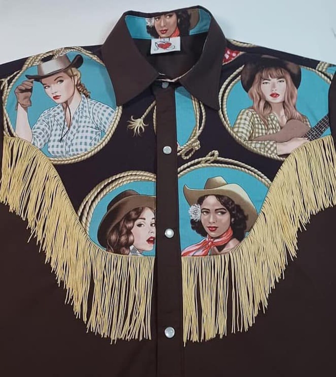 Fringe Western Shirt, Cowgirl Pinups, Limited Edition Fringe Cowboy ...
