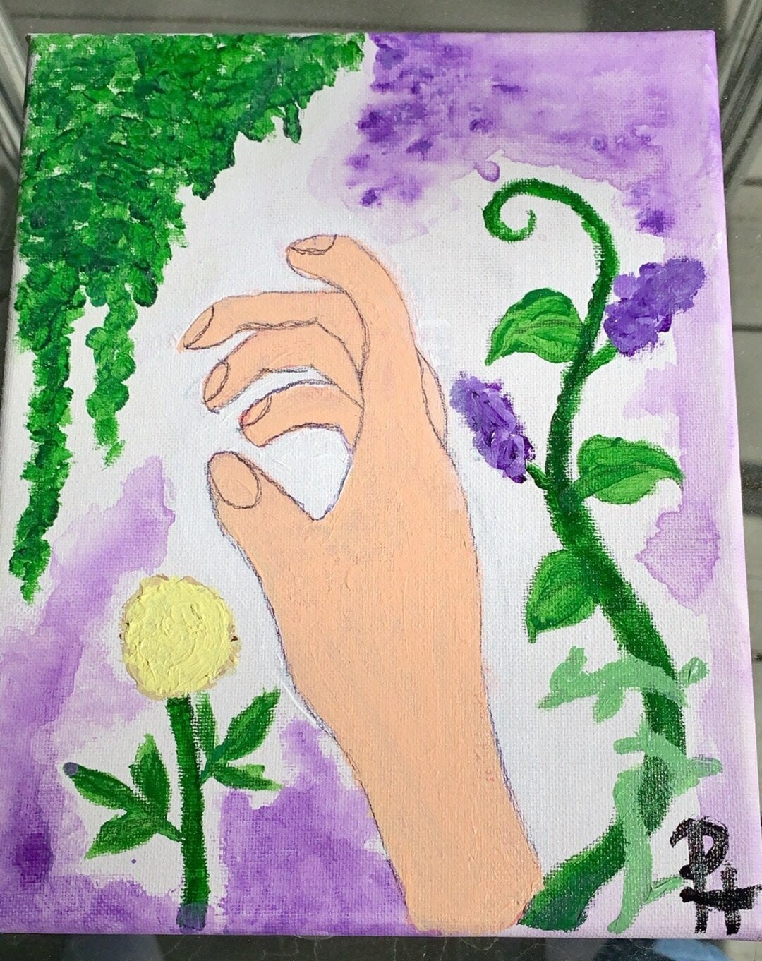 A Right Hand in Nature Acrylic Paint on Stretched Canvas - Etsy