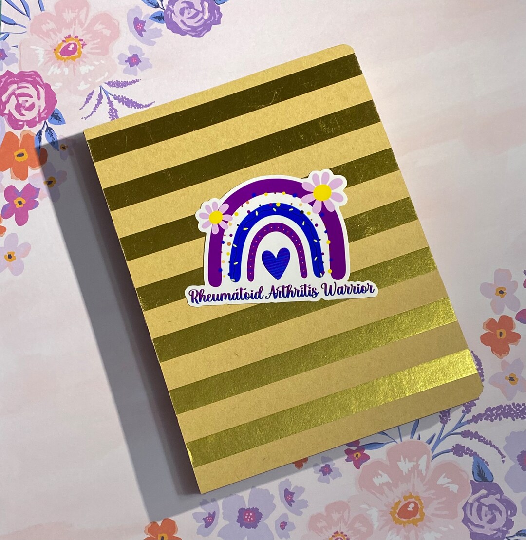 Rheumatoid Arthritis Warrior Rainbow Flower Sticker | Laptop Stickers ...