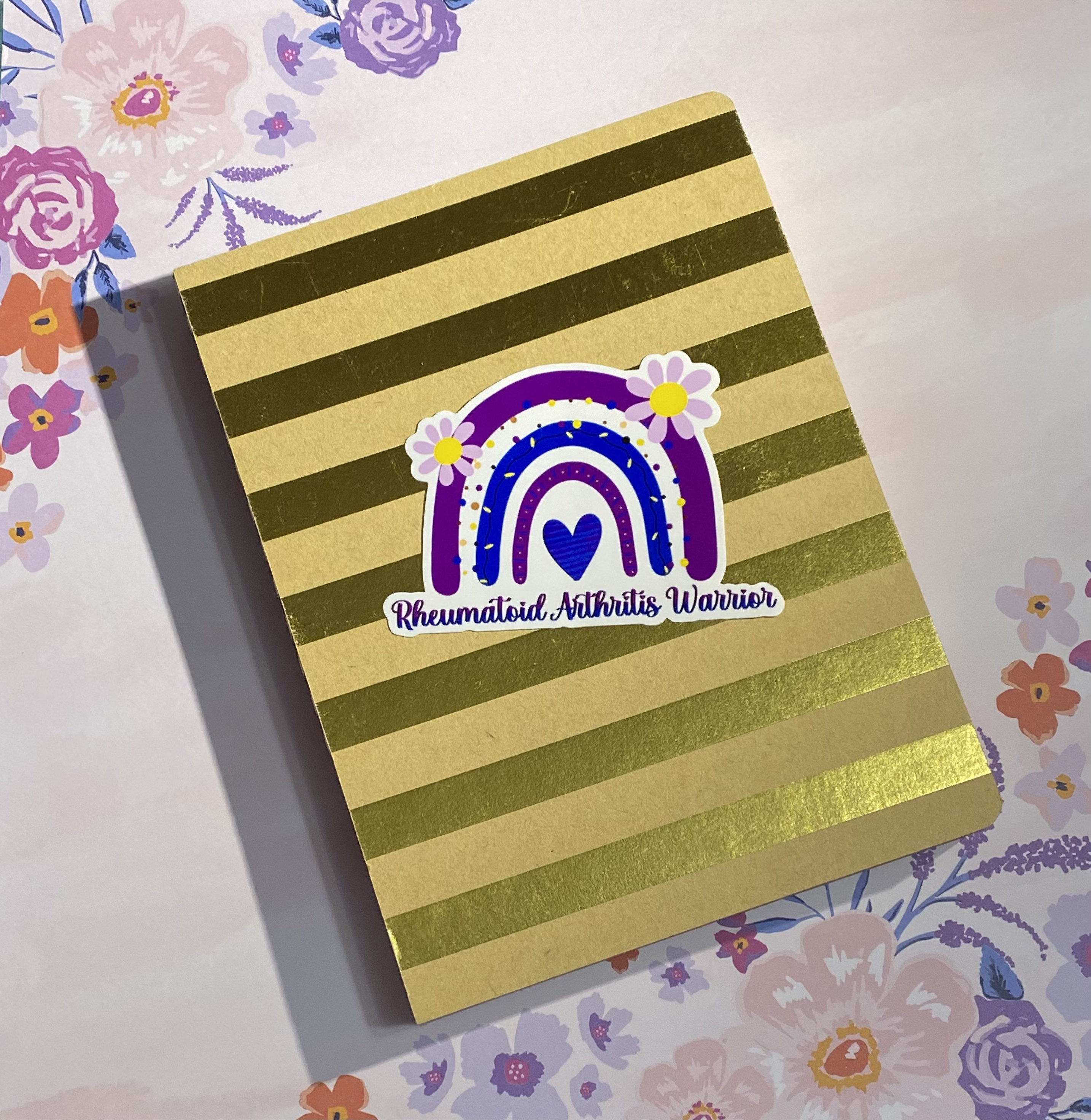 Rheumatoid Arthritis Warrior Rainbow Flower Sticker Laptop Stickers ...