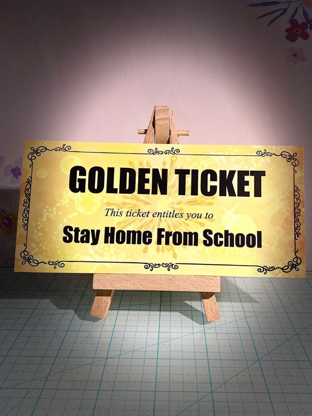 Personalized Golden Ticket "stay Home From School" or Choose Own Phrase ...